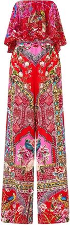 Camilla strapless frill jumpsuit - Rouge