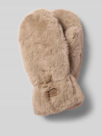 Kurt Beines Handschuhe aus Kunstfell mit Label-Detail