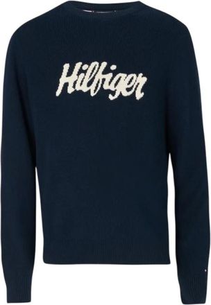 Tommy Hilfiger Homme, Pulls, Bleu, Taille: XL Seasonal Logo Jacquard Sweater