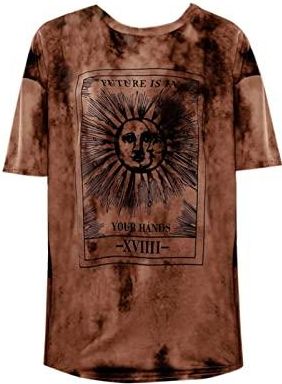 Janly T-shirt Femme Oversize Montagne T-shirt Femme avec Imprim&eacute; &Eacute;paule Conception Sp&eacute;ciale des Manches pour Hauts D&eacute;contract&eacute;s Polyester Gym T-shirts pour 