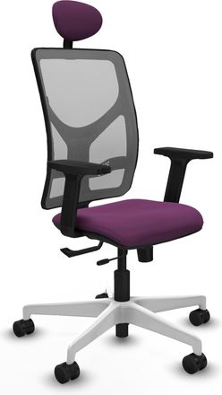 Piqueras y Crespo Stuhl mit Lendenwirbelst&uuml;tze, mit 2D-Armlehnen und festem Kopfteil, ausgestattet mit Syncro/Traslack und Schneideschaum, mit Rollen von 65 mm, Nylon, 