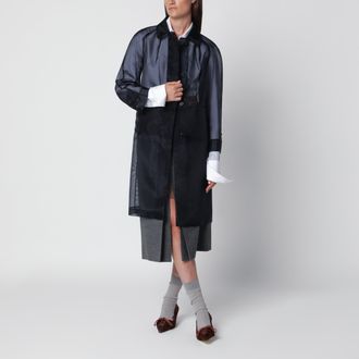 Prada Blauer einreihiger &Uuml;bermantel aus Crinoline
