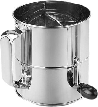 Generic Backsieb, Handkurbel-Mehlsieb, Hand-Mehlsieb, Staubsieb, Backwerkzeug, Puderzuckersieb Aus Edelstahl - Mehlsieb, Handkurbel-Sieb Zum Backen Von Mehl U