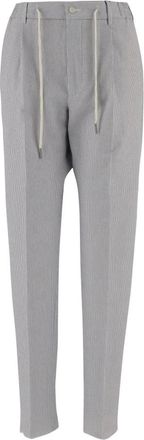 Tagliatore Homme, Pantalons, Gris, Taille: XL Pantalon Ray&eacute; en M&eacute;lange de Coton Stretch