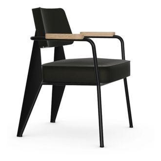 Vitra Fauteuil Direction, pi&eacute;tement noir fonc&eacute;- Jean Prouv&eacute; Vitra