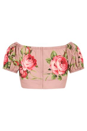 Dolce & Gabbana Womens Crop Top Cotton Pink