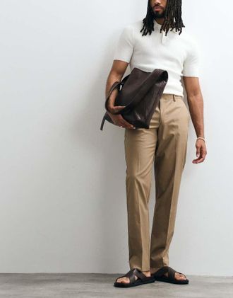 Mango Elegante Hose in Pilzbraun