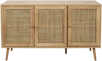 Altobuy Altobuy - maya - Buffet 3 Portes Effet Bois et Façades Rotin