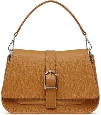 Generic Vinatge Sac &agrave; bandouli&egrave;re en cuir v&eacute;ritable pour femme 2025 de luxe Designer Sac &agrave; main fourre-tout pour femme, marron, Taille unique