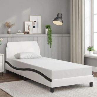 vidaXL Cadre de lit Dover blanc et noir 80x200 cm similicuir vidaXL