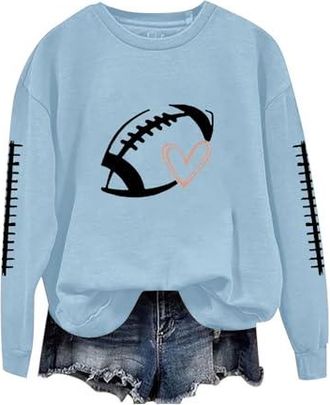 Generic Sweatshirts pour femmes UK Pull pour femme Imprim&eacute; graphique Royaume-Uni Haut surdimensionn&eacute; Col rond Manches longues Automne Hiver Casual Confortable