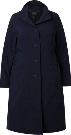 Ulla Popken Outdoorjacke Bengalin-Mantel A-Linie Stehkragen Langarm Stretch