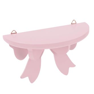 BESPORTBLE Kawaii Holz Schweberegal Rosa Schleifenform Wandregal Klein Bohrfreie Montage Multifunktionales Aufbewahrungsregal f&uuml;r Schlafzimmer B&uuml;ro Kinderzimmer