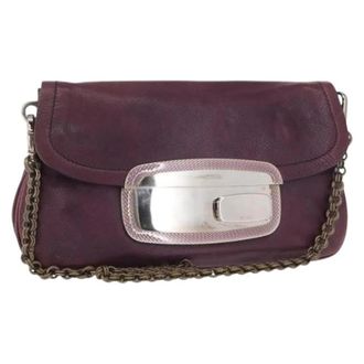 Prada Pre-owned Vintage Leder Clutch - - Pre-owned - Damen - Lila - ONE SIZE
