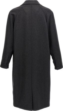 Fendi Cashmere Single-Breasted Coat - Charcoal