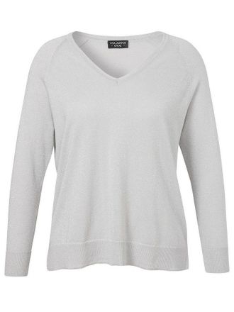 Via Appia Due V-Ausschnitt-Pullover mit silbernem Lurex-Glitzer-Effekt