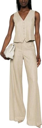 Pennyblack Femme, Pantalons, Beige, Taille: 42 FR Wide Pantalons