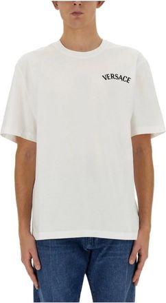 Versace Homme, Tops, Blanc, Taille: M Logo T-Shirt
