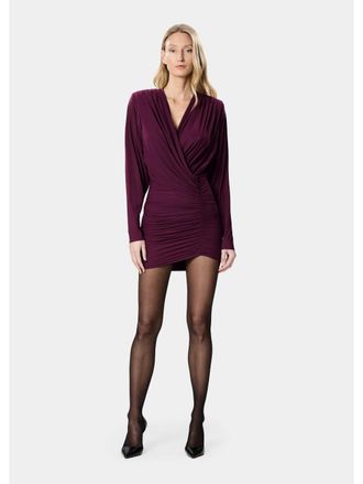Amazu&igrave;n Draped Wrap Mini Dress - Purple