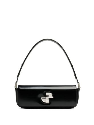 Patou sac port&eacute; &eacute;paule Le Lock &agrave; plaque logo - Noir
