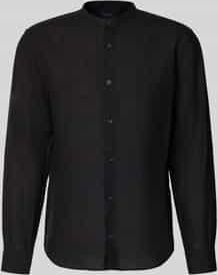 Olymp Level 5 Slim Fit Leinenhemd aus reinen Leinen mit Stehkragen