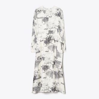 Tory Burch Bedrucktes Seidenkleid mit Bindeg&uuml;rtel