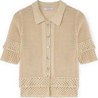 Motivi Femme, Pulls, Beige, Taille: 36 FR Cardigan ajour&eacute; en maille fine