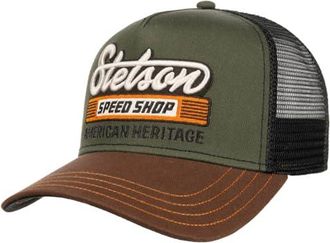 Stetson Casquette Trucker Speed Shop Homme - de Baseball Mesh Snapback, avec visière, visière Printemps-été Printemps Été Automne Hiver - Taille Unique Olive-