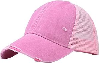 Generic Casquette de baseball tendance pour homme et femme avec boucle en jean, rouge past&egrave;que, Taille unique