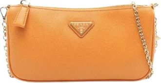 Prada Sac bandouli&egrave;re Saffiano Pre-owned - Femme - Pre-owned - Orange - Taille: ONE Size