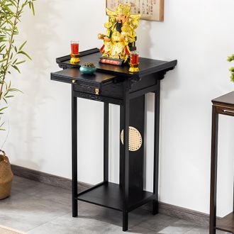 Generic Meditationstisch Altartisch Mit Schublade Und Ablage, Buddhistische Opfernische, Guanyin, Gott des Reichtums, for Eingangsbereich, Wohnzimmer, Foyerti