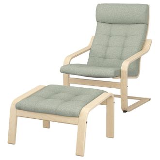 IKEA PO&Auml;NG Sessel und Hocker