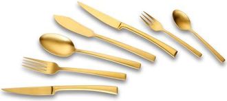 Echtwerk Tafelbesteck Avelino, Gold Edition, 42-teilig, Essbesteck f&uuml;r bis zu 6 Personen, Edelstahl 18/10, mattiert, Hochwertiges Besteck Set, f&uuml;r festliche Ta