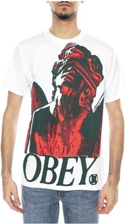 Obey Homme, Tops, Blanc, Taille: S Blindfold T-Shirt