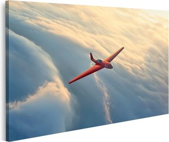 Islandburner Bild auf Leinwand Segelflugzeug &uuml;ber den Wolken beim Sonnenuntergang Bilder Wandbilder Poster