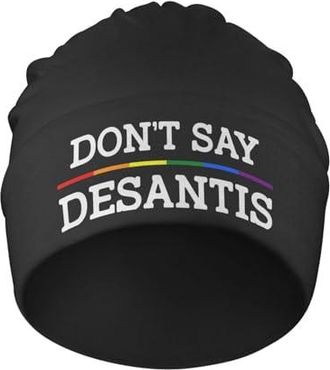 Generic Unisexe Hiver Chapeaux Ne Dites Pas Desantis Rainbow Gay Gift Men Bonnets De Ski Doux Bonnets Tricot&eacute; Mode Bonnet dhiver pour Hiver Ski Course