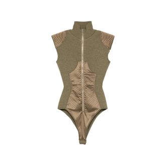 Jean Paul Gaultier Gerippter High-Neck-Body - - Tops - Damen - Gr&uuml;n - M