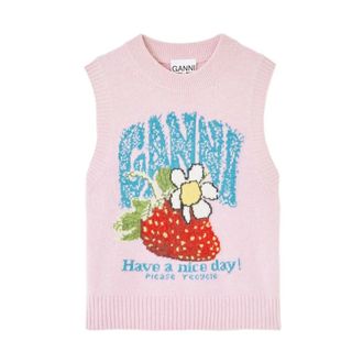 Ganni Damen, Oberteile, Rosa, SGr&ouml;&szlig;e