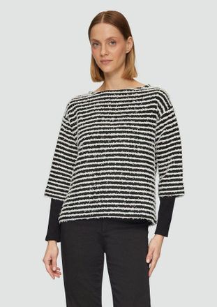 s.Oliver Sweatshirt Sweatshirt Sweatshirt mit Strukturstreifen