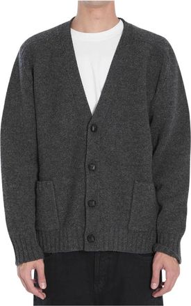 Bottega Veneta Homme, Pulls, Gris, Taille: L Cardigan &agrave; col en V et boutonnage sur le devant
