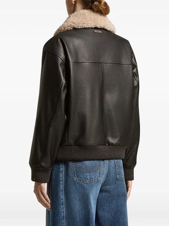PESERICO Womens Shearling-Collar Bomber Jacket Aw26 W