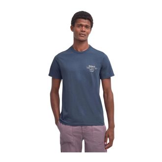 Barbour Homme, Tops, Bleu, Taille: 2XL Tee-shirt Hickling bleu