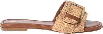 Baldinini Femme, Chaussures, Beige, Taille: 38 1/2 EU Raffia Mule