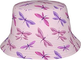 Generic Funky Chapeau Bob Libellule colorée Chapeaux de Visière Anti-UV Bobs Homme pour Plage activités Vacances