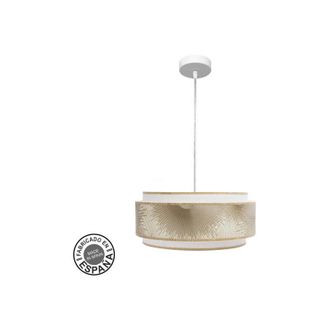 Fabrilamp Fabrilamp - abrila akunadecor Pendentif 1 Lumi&egrave;re Mod&egrave;le Nepal White Avec Double Abat-jour