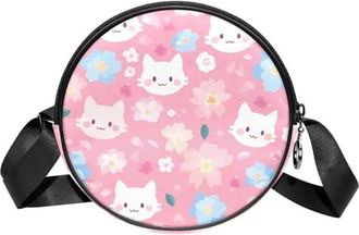 Generic Sac &agrave; bandouli&egrave;re rond pour femme, petit sac &agrave; bandouli&egrave;re avec fermeture &eacute;clair, bretelles r&eacute;glables, style d&eacute;contract&eacute;, pour femmes et filles