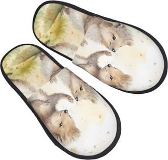 Generic Fleurs De H&eacute;risson Des Bois, Feuilles De Fleurs Homme Femme Chaussures De Maison Doux Pantoufles Peluche Chaussons Pour Automne Maison Ext&eacute;rieur M