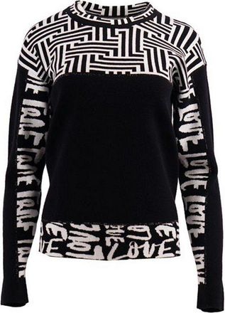 Passioni Strickpullover mit geometrischem Muster und Graffitidesign