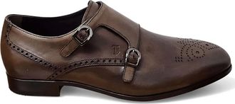 Tod's chaussures en cuir à boucles - Marron