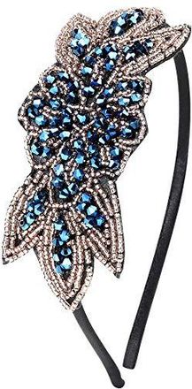 Babeyond 1920s Bandeau pour femme avec serre-tête Gatsby années 20 Taille unique (Bleu)